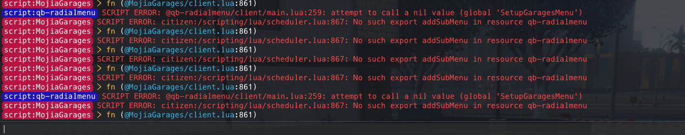 Error with install and qb-radialmenu - Mistake by issuer · Issue #115 · hoangducvn/MojiaGarages ...