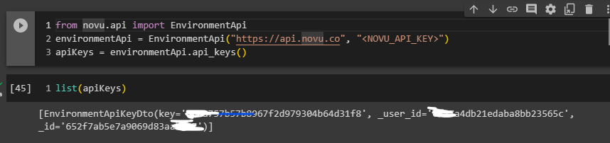 Add Python `Get api keys Examples` for Environments API in API Reference Documentation · Issue ...