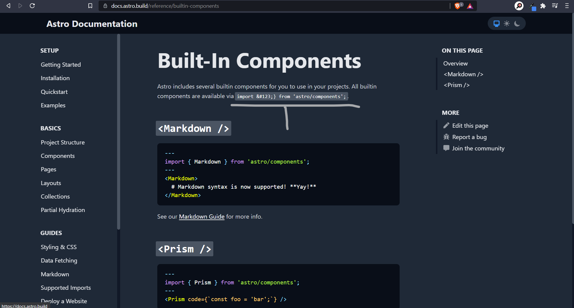 📘 Doc Opening Curly Brace Shows As Html Encoded Value Built In Components · Issue 727