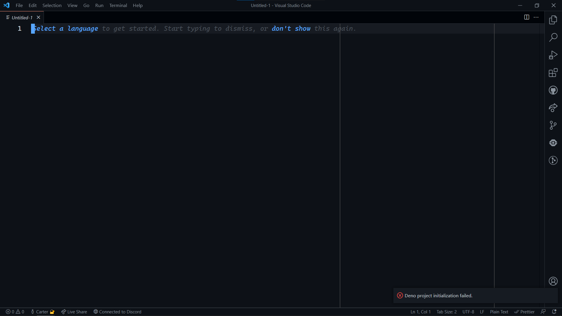 Include better errors for "deno initialize project configuration" when not in directory · Issue ...