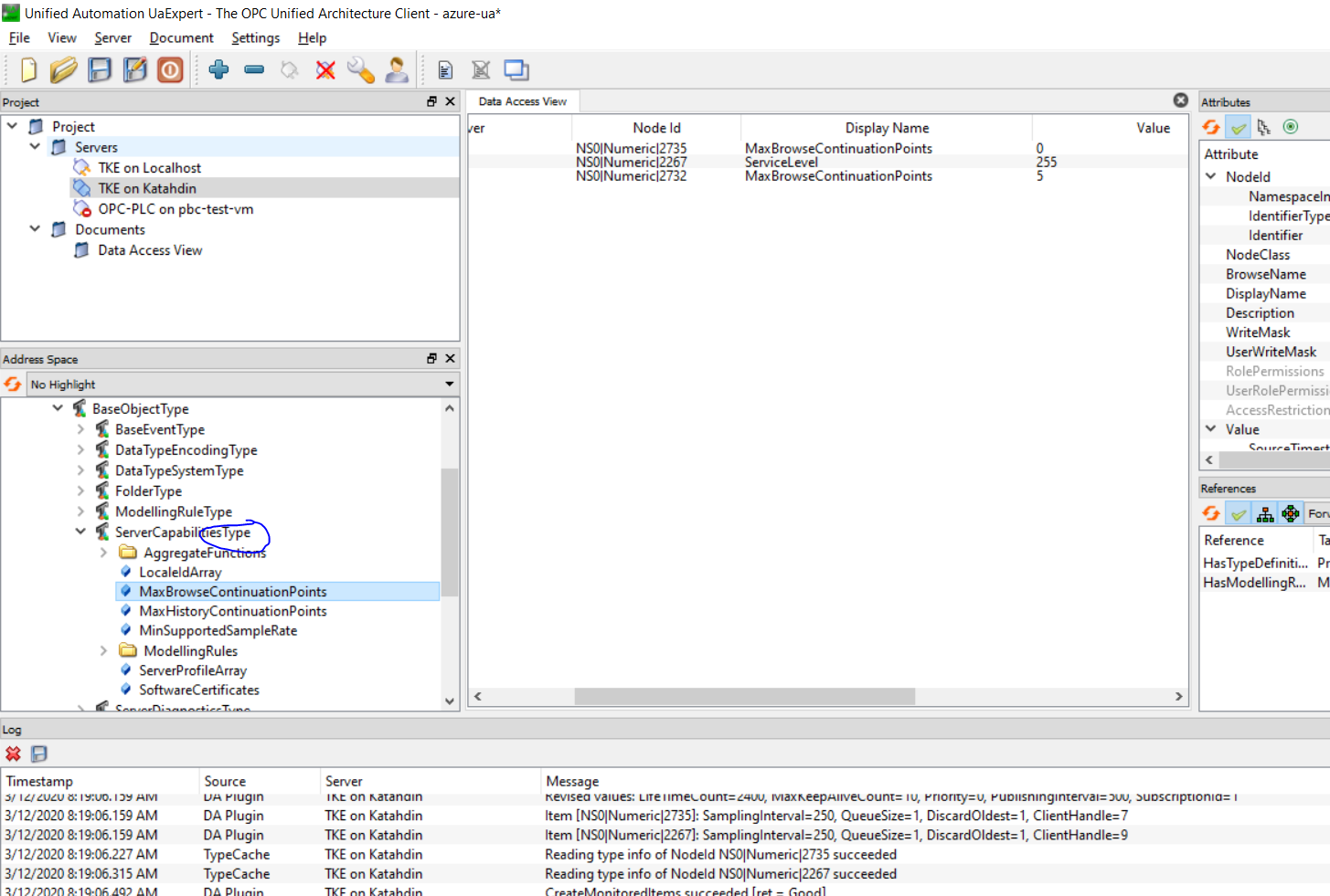 OPC Twin with large number of nodes returns only 100 nodes - also returns error in error info ...