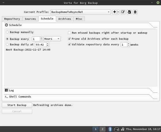 Next Backup time under the schedule tab is never updated · Issue #1116 · borgbase/vorta · GitHub