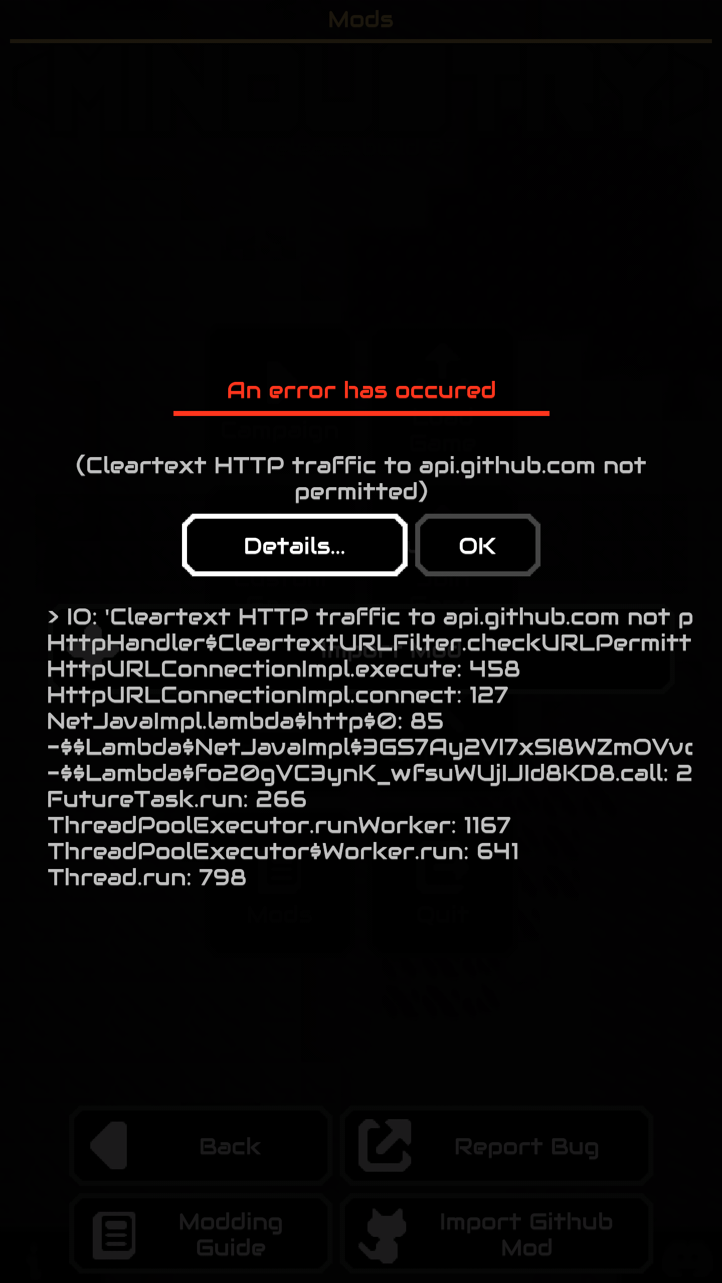 Error Message Appears When Importing Mod From Github · Issue 871 · Anukenmindustry · Github