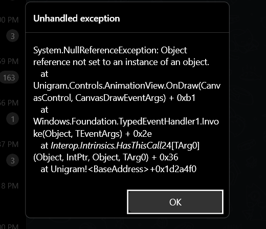 Errors when deleting a sent GIF · Issue #1660 · UnigramDev/Unigram · GitHub
