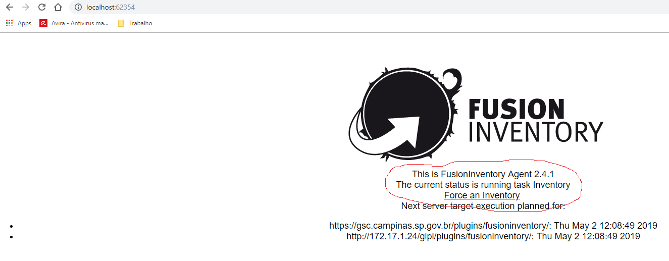 Fusioninventory Agent Status
