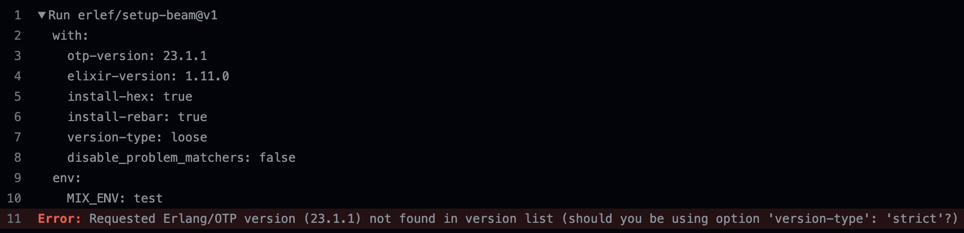 OTP Version not found (Elixir 1.11.0, OTP 23.1.1) · Issue #161 · erlef/setup-beam · GitHub