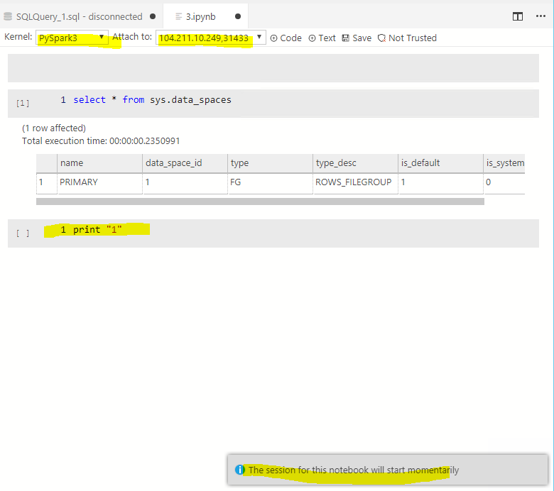Can't run PySpark3 cell when connect to big data cluster master instance · Issue #4178 ...