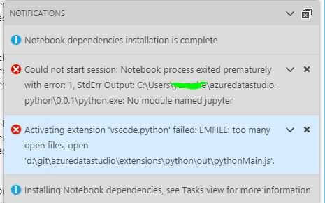 Open pySpark notebook failed while pythonis installing · Issue #4507 · microsoft/azuredatastudio ...