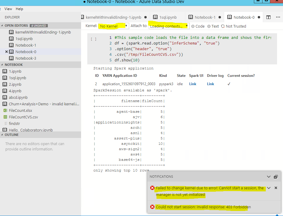 Failed to load kernel after close and reopen ADS · Issue #4526 · microsoft/azuredatastudio · GitHub
