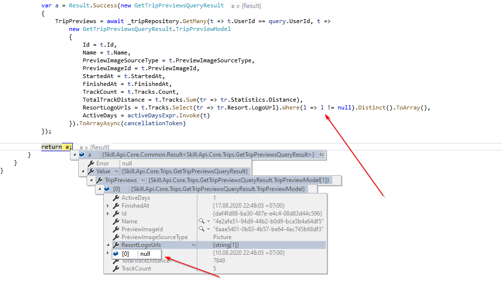 Distinct in sub-query breaks NON NULL filter · Issue #22007 · dotnet/efcore · GitHub