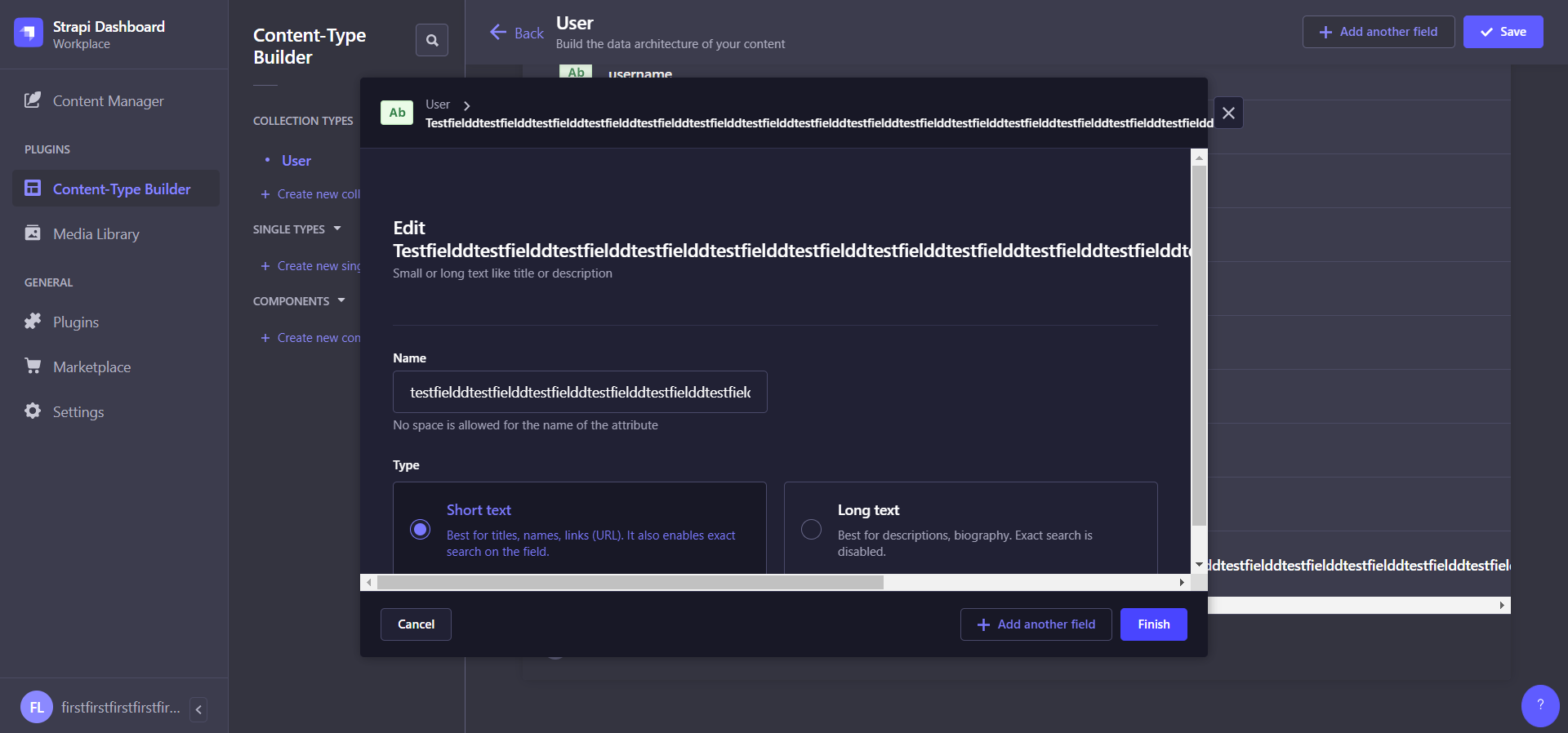 Validations missing for Input fields · Issue #16294 · strapi/strapi · GitHub