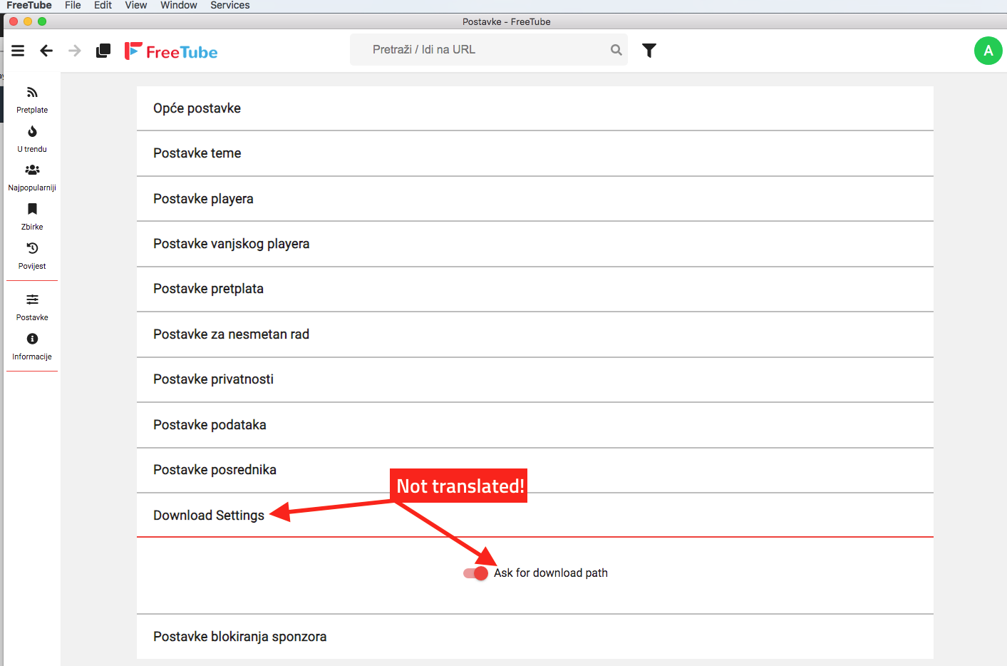 Bug Untranslated Strings · Issue 2142 · Freetubeappfreetube · Github