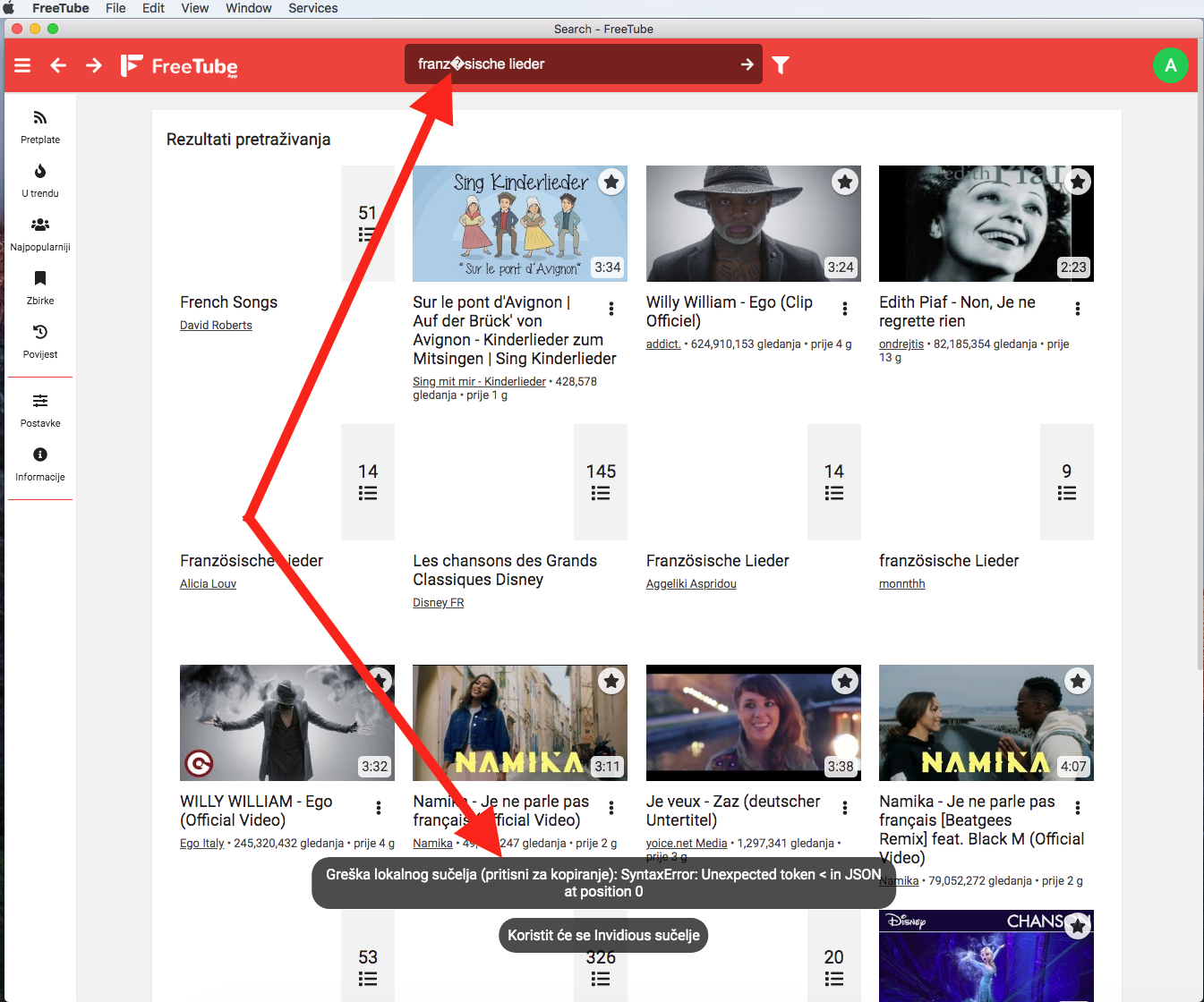 Encoding error in search field and results · Issue #679 · FreeTubeApp/FreeTube · GitHub