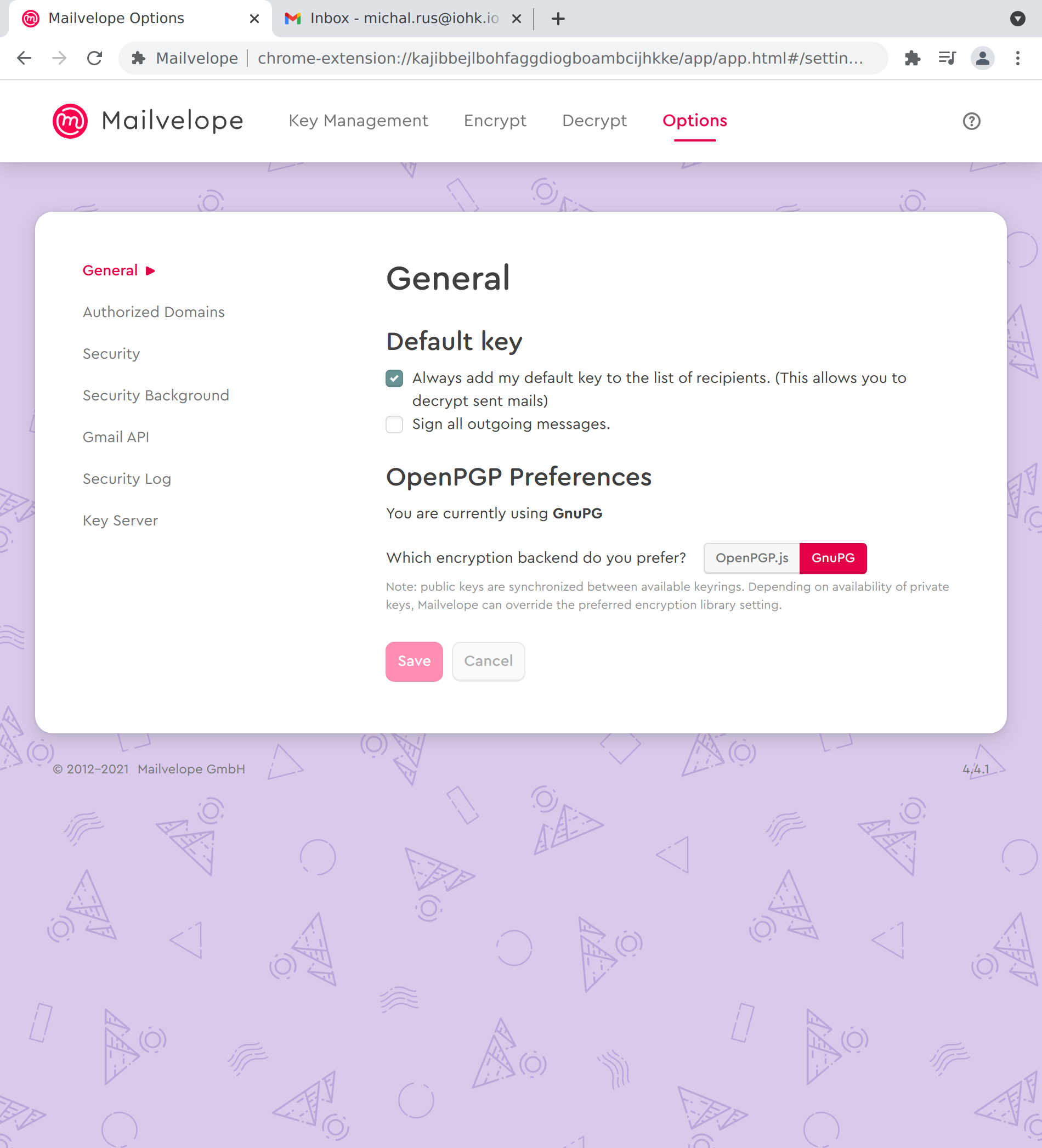 GnuPG backend doesn’t work · Issue #790 · mailvelope/mailvelope · GitHub