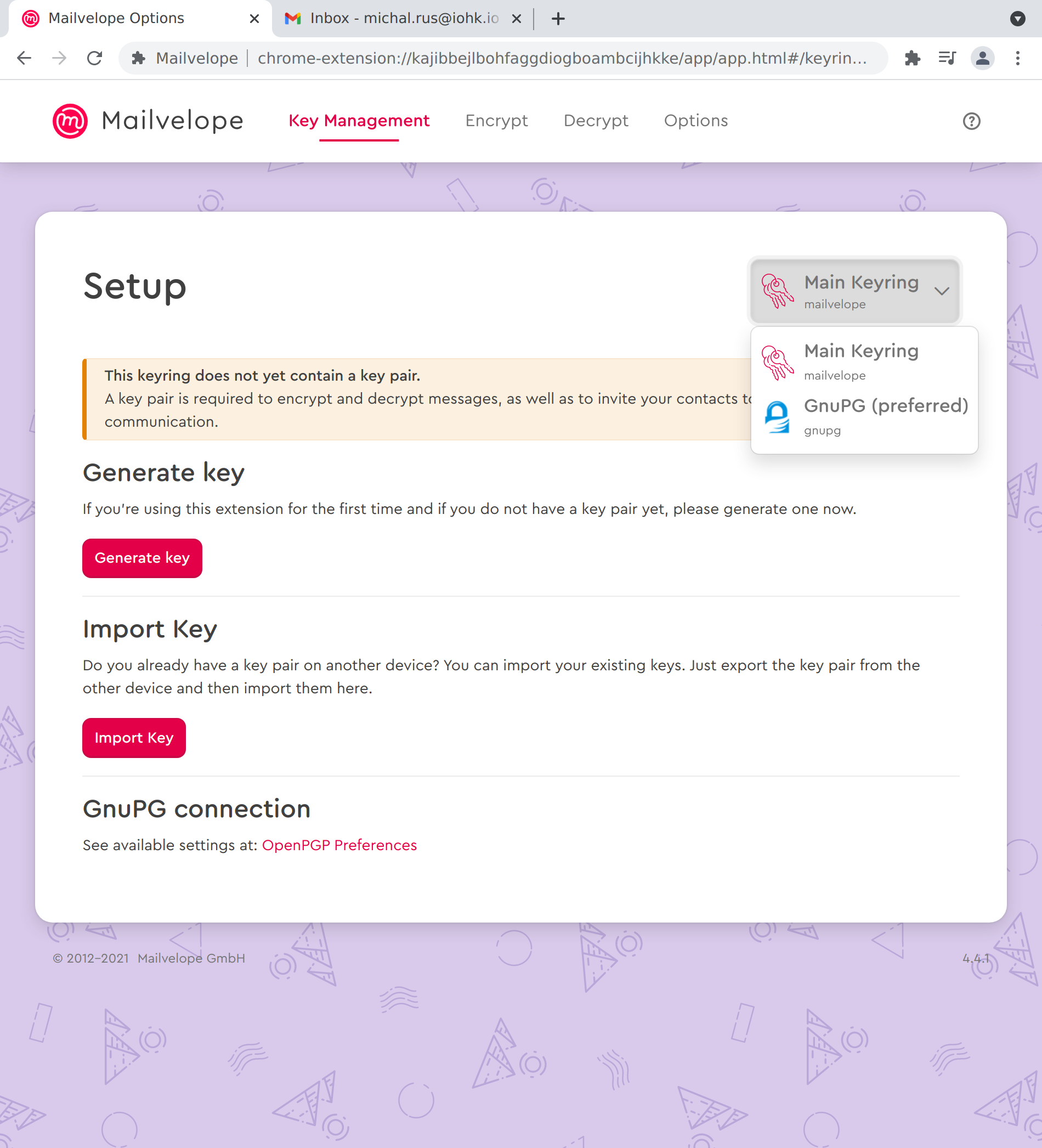 GnuPG backend doesn’t work · Issue #790 · mailvelope/mailvelope · GitHub