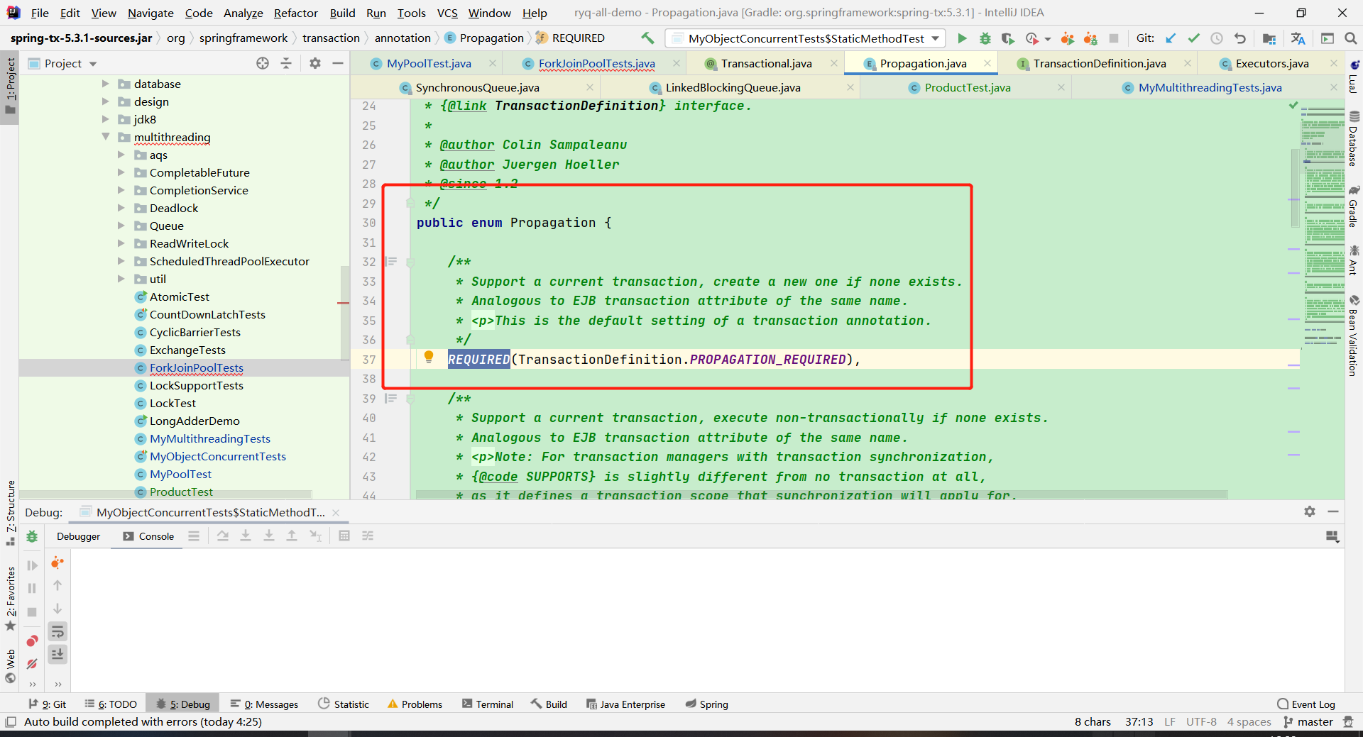 关于spring事务传播类型引入常量名的错误 · Issue #1170 · Snailclimb/JavaGuide · GitHub