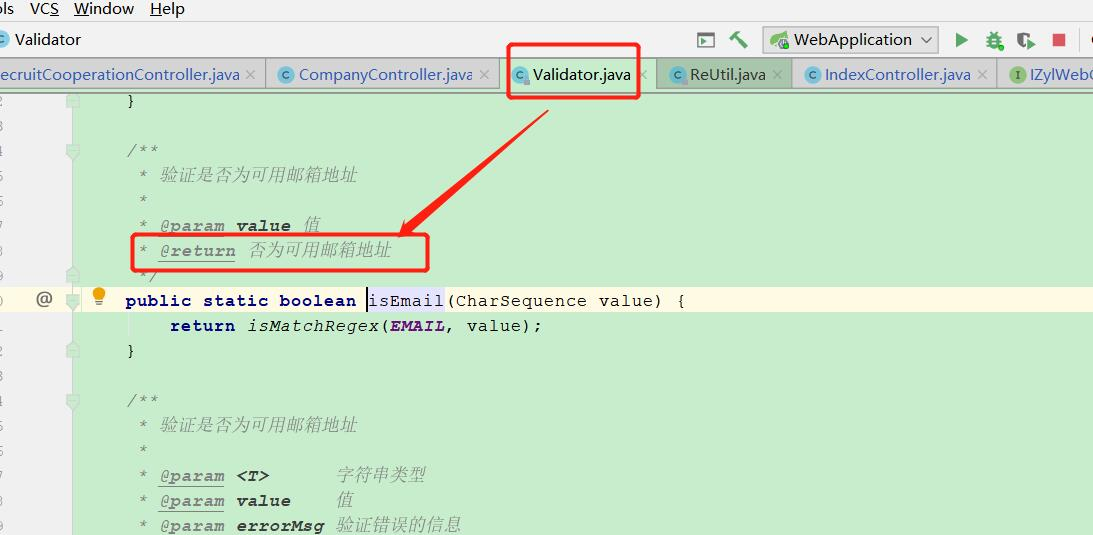 Validator类的isEmail返回值注释错误，应该是true为可用邮箱 · Issue #918 · chinabugotech/hutool · GitHub