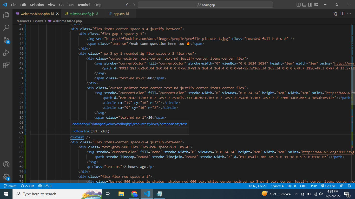 [Bug]: Go to component invalid path on windows · Issue #22 · porifa/vscode-laraphense · GitHub