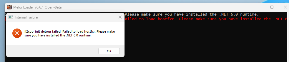 [Bug]: .NET 6.0 runtime · Issue #488 · LavaGang/MelonLoader · GitHub