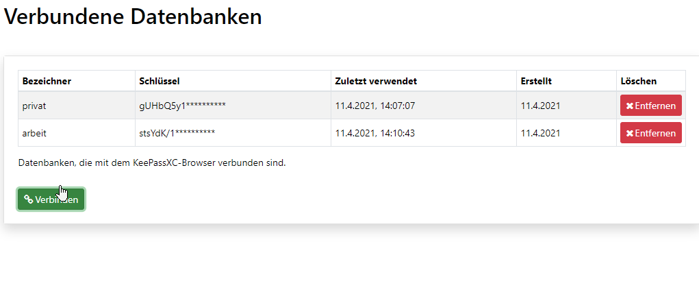 Connect multiple databases · Issue #1305 · keepassxreboot/keepassxc-browser · GitHub
