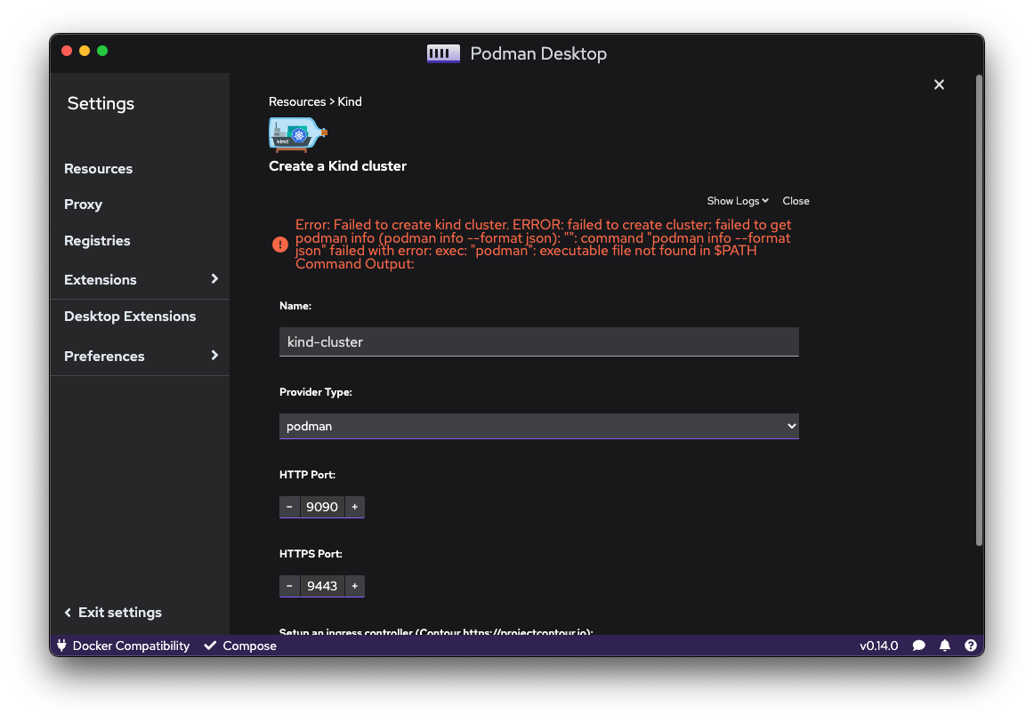 Unable To Create A Kind Cluster · Issue 2088 · Podman Desktoppodman Desktop · Github