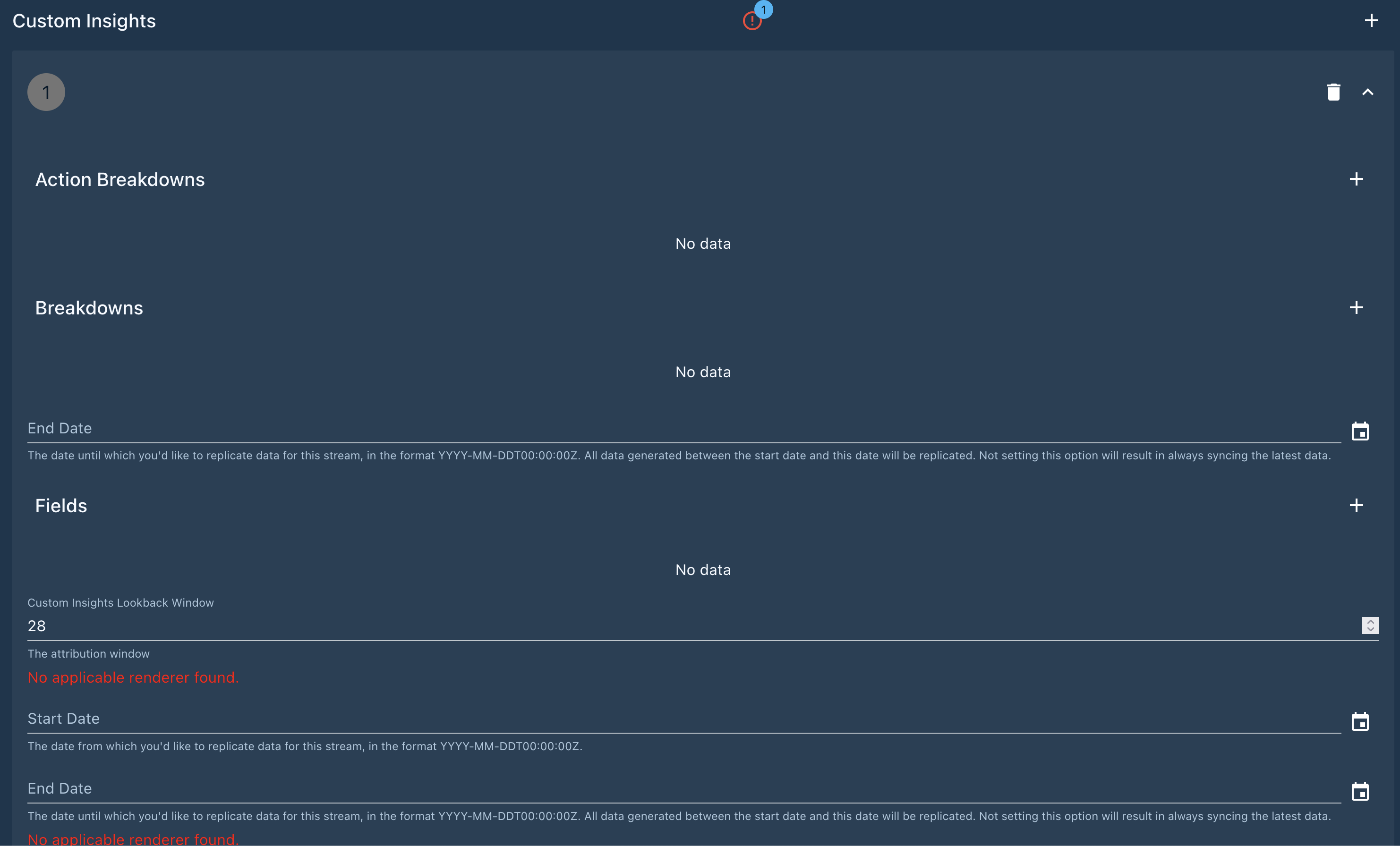 Facebook section `Custom Insights` is missing fields · Issue #389 · estuary/ui · GitHub