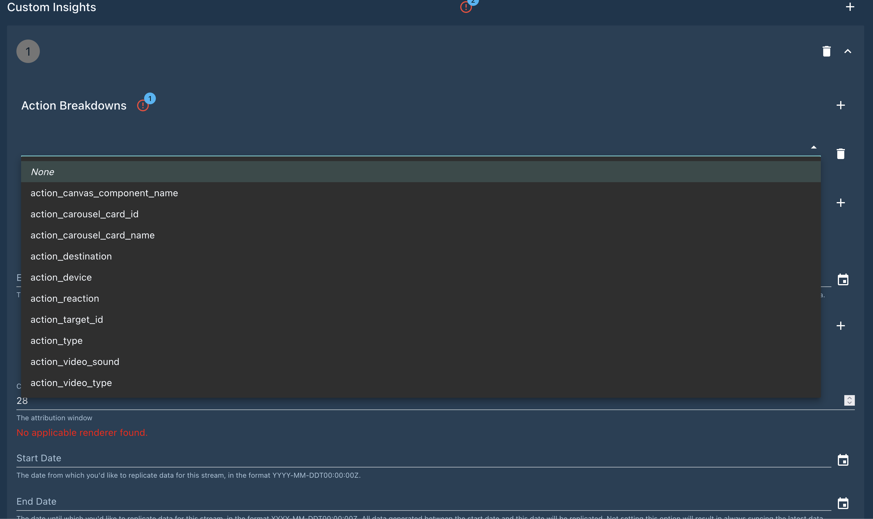 Facebook section `Custom Insights` is missing fields · Issue #389 · estuary/ui · GitHub