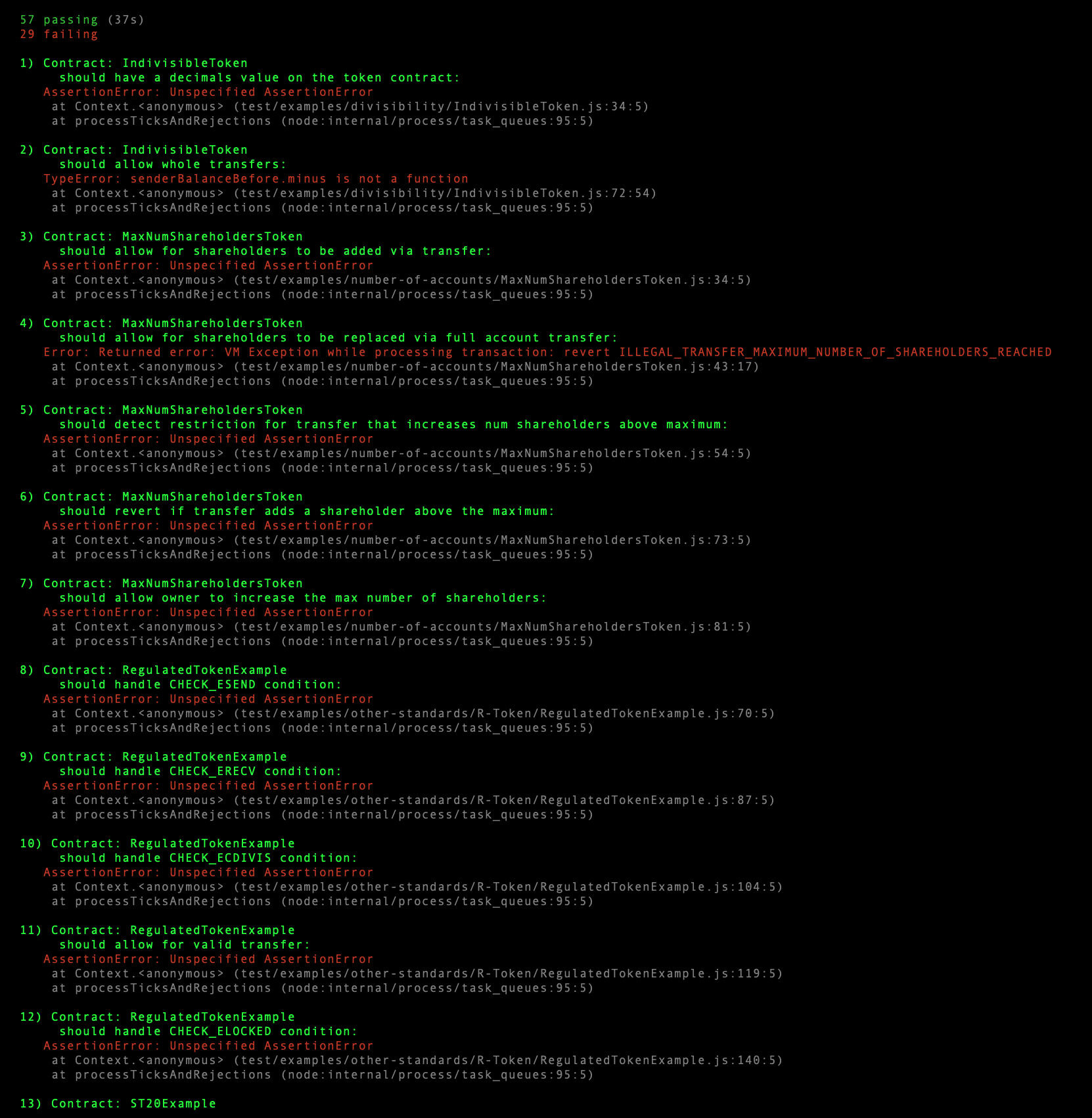 Tests failing · Issue #12 · PacktPublishing/Security-Tokens-and ...