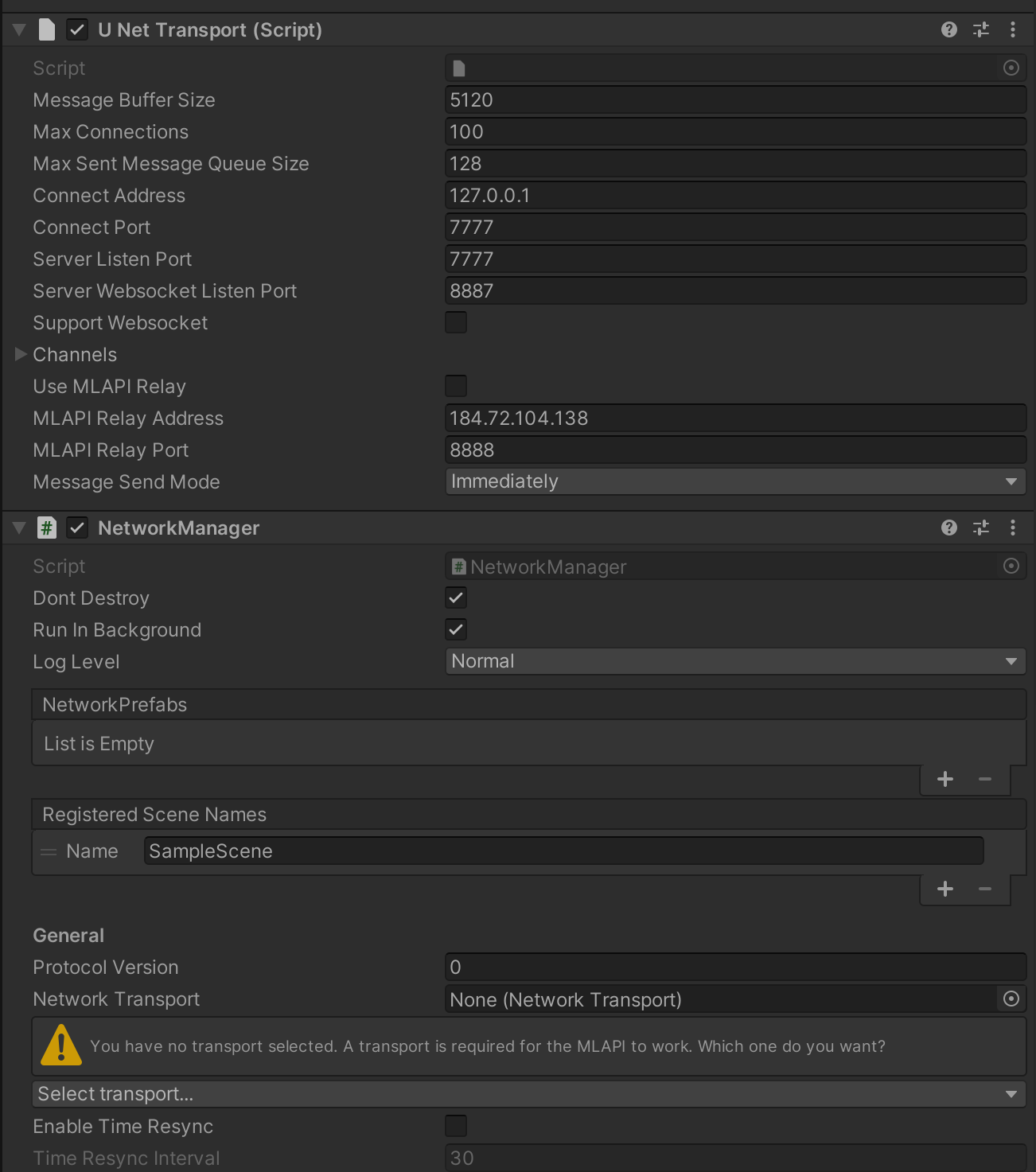 NetworkManager Transport Serializefield Broken in 2020.1.4f1 · Issue #716 · Unity-Technologies ...