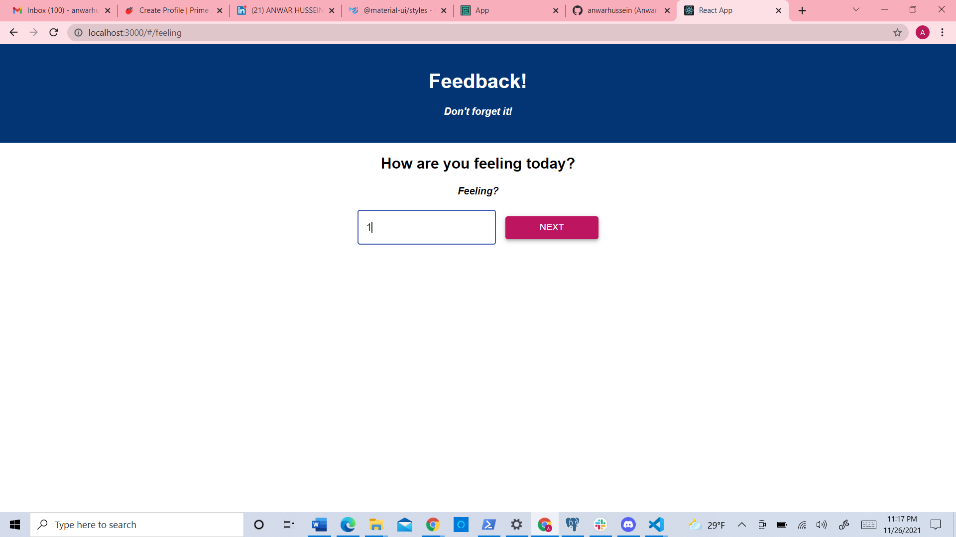 GitHub - anwarhussein/weekend-redux-feedback-loop