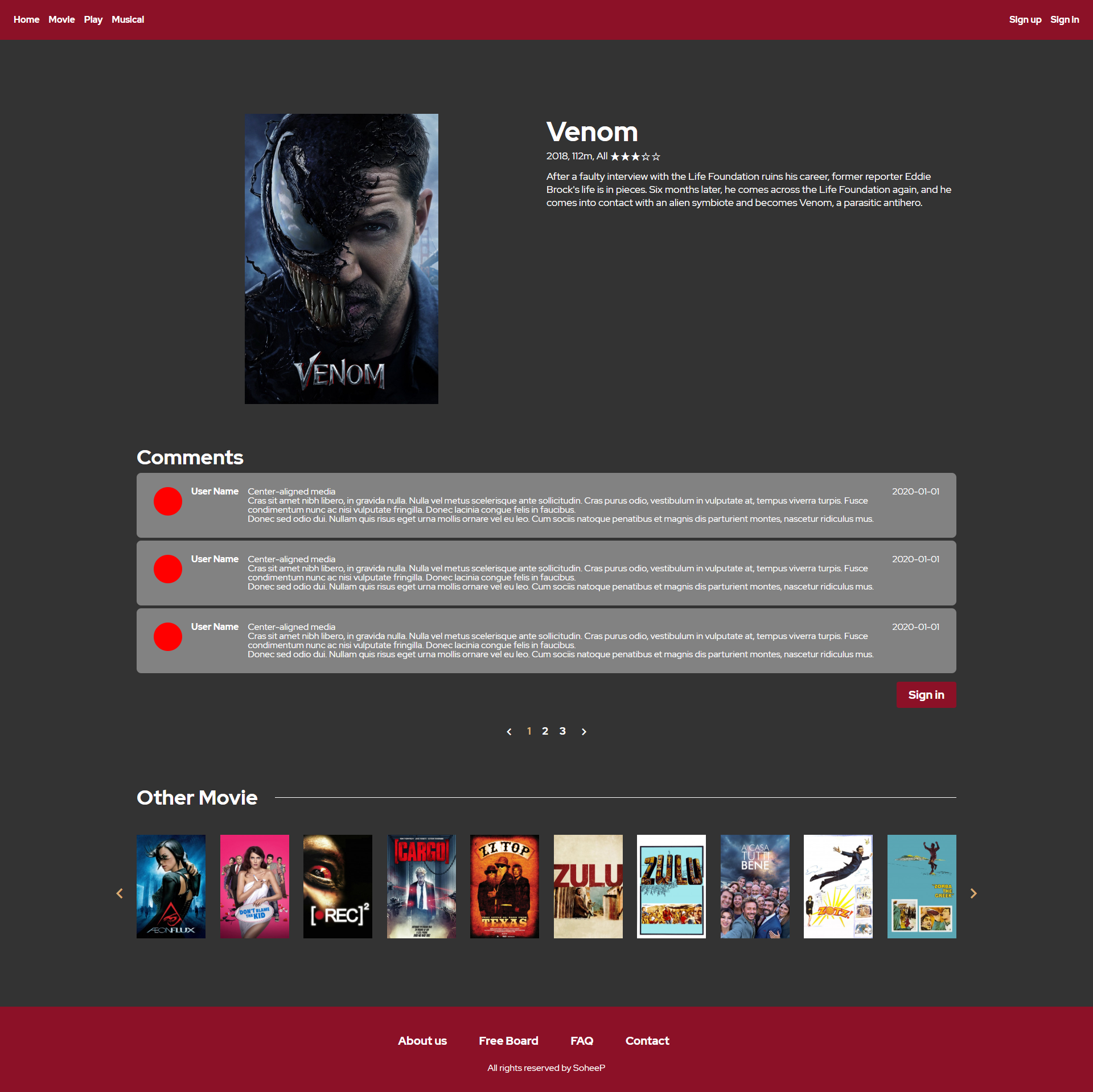 GitHub - SoheeP/showplex: 포트폴리오 페이지입니다. 영화, 연극, 뮤지컬 정보를 보여주고 회원가입 및 게시글 작성이 가능합니다.
