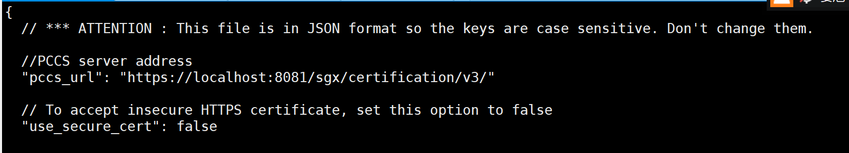 ERROR: dcap_quoteprov: [ERROR]: [QCNL] Load JSON config error: Missing a comma or '}' after an ...