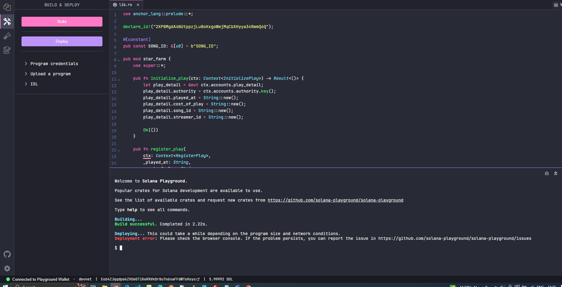 failed to send transaction: Transaction simulation failed: Error processing Instruction 1 ...