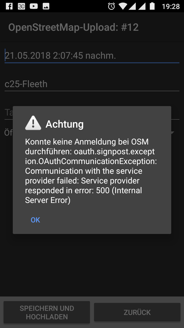 Error 500 Internal Server Error When Upload Gpx Data To Osm · Issue 137 · Labexp Osmtracker