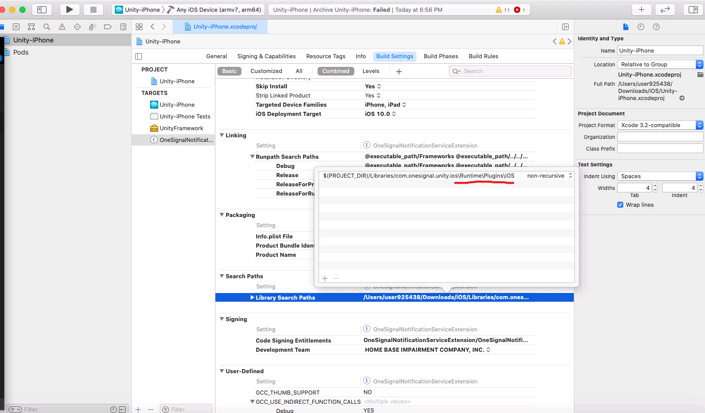 2.14.0 - iOS build fails in Xcode, improper path to library · Issue #377 · OneSignal/OneSignal ...