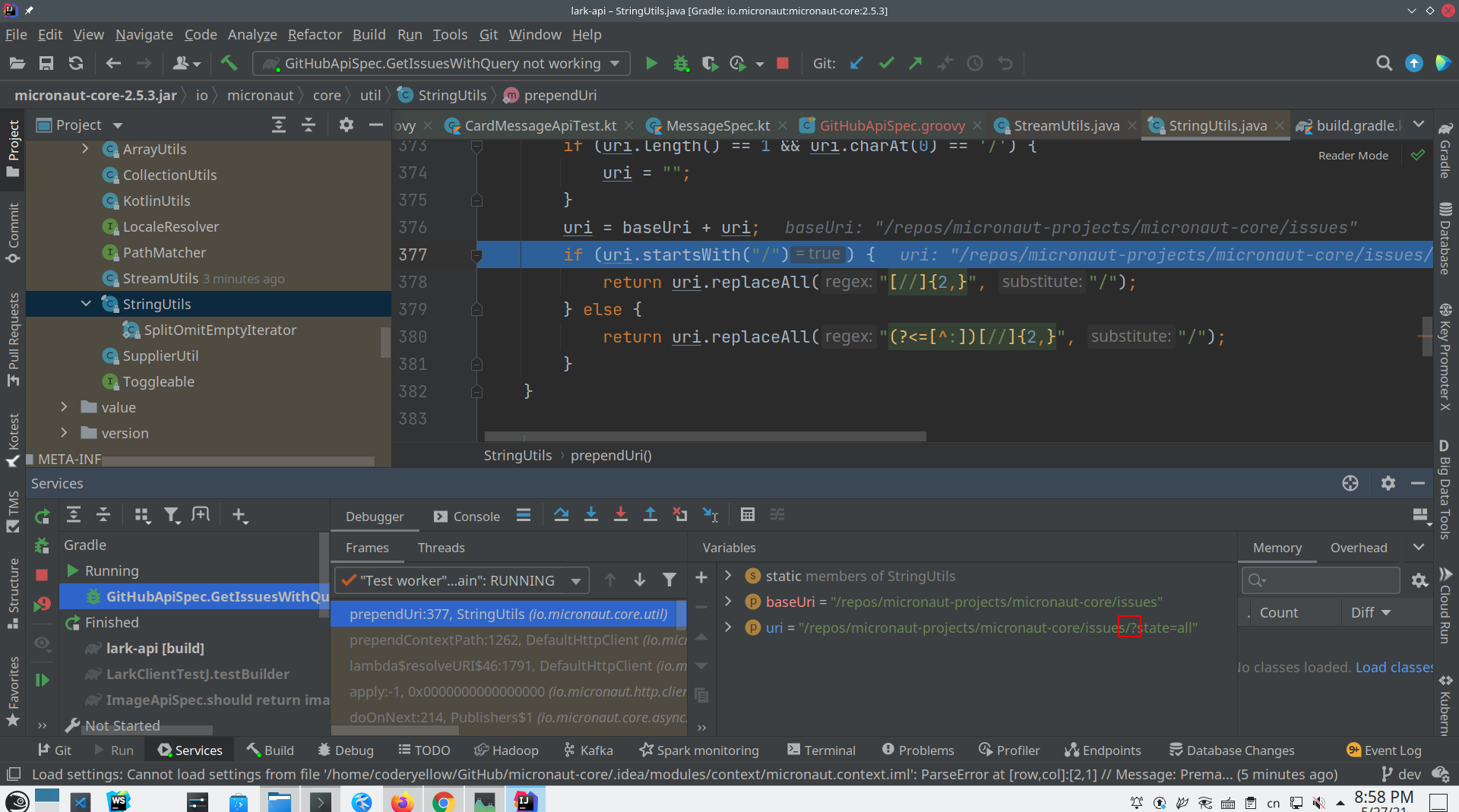 HttpClient should not append forward slash to the base uri with query paremters · Issue #5492 ...