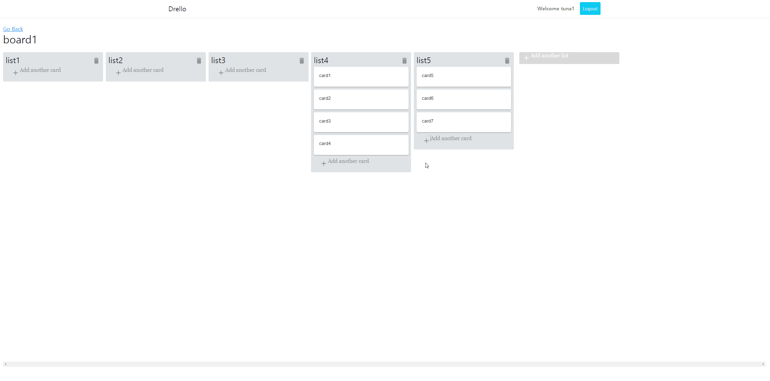 GitHub - hellotuna/trello-clone: cloning Trello using pytohn, Django restframework and react
