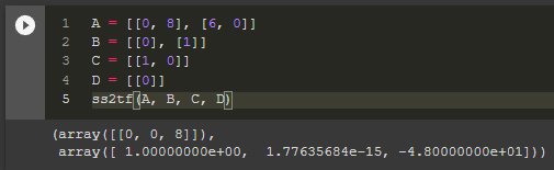 ss2tf got the wrong output · Issue #15537 · scipy/scipy · GitHub