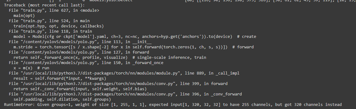 RuntimeError: Given groups=1, weight of size [512, 1024, 1, 1], expected input[1, 512, 8, 8] to ...