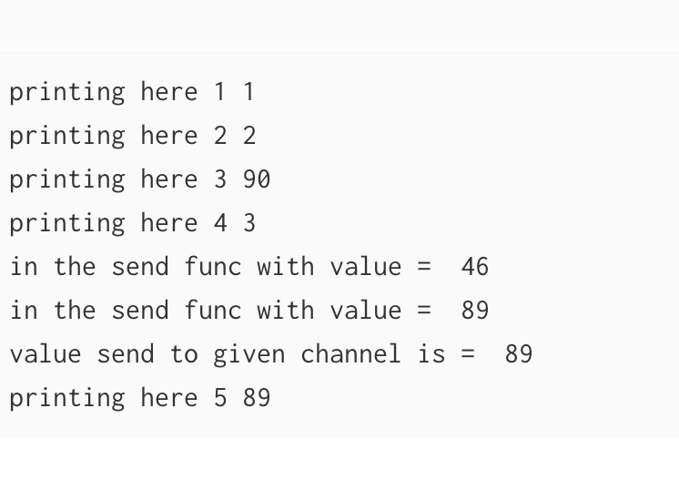 Why is it not possible for send function to send 46 to channel ch2 ...