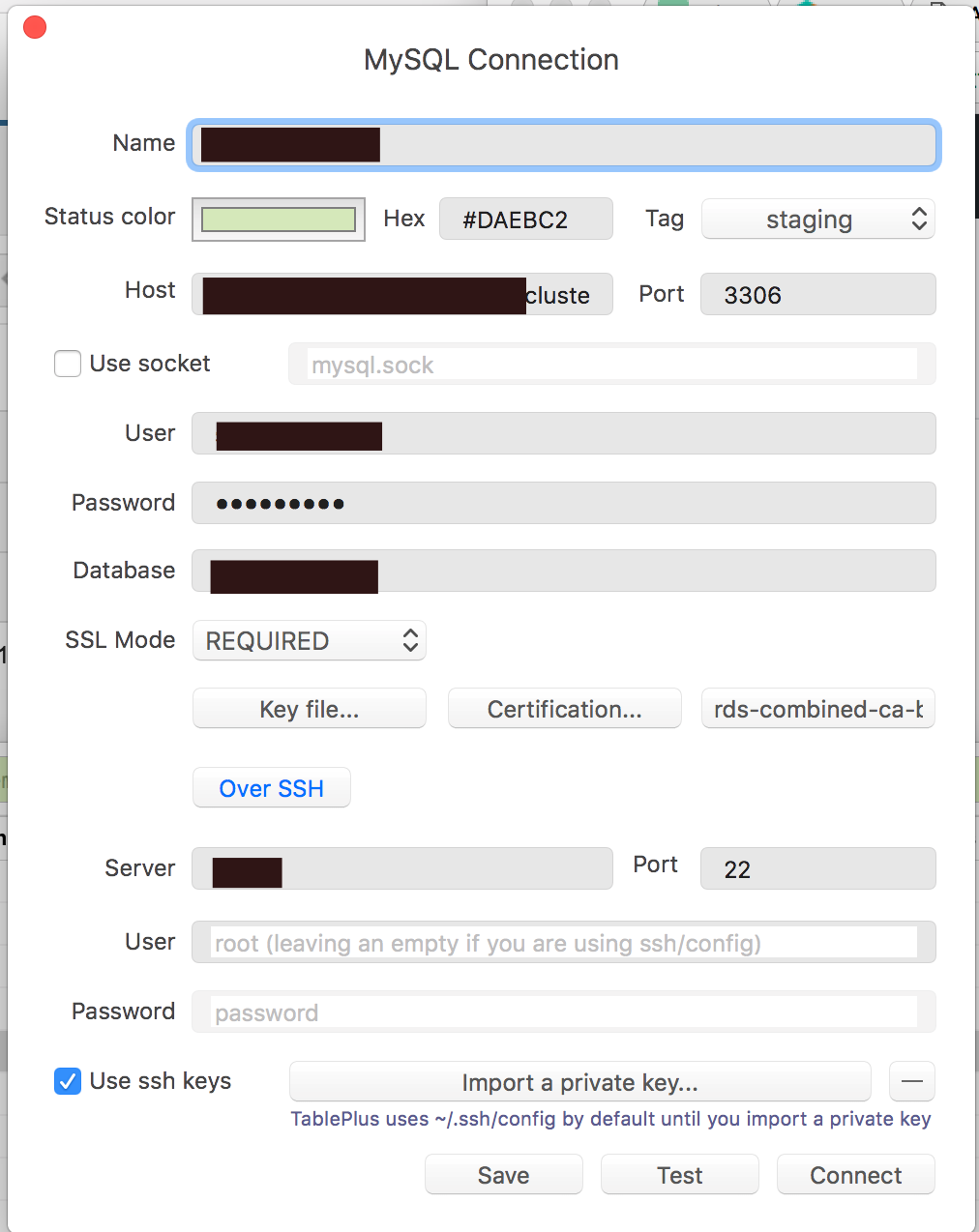 AWS Aurora SSL Over SSH Not Working · Issue #240 · TablePlus/TablePlus · GitHub