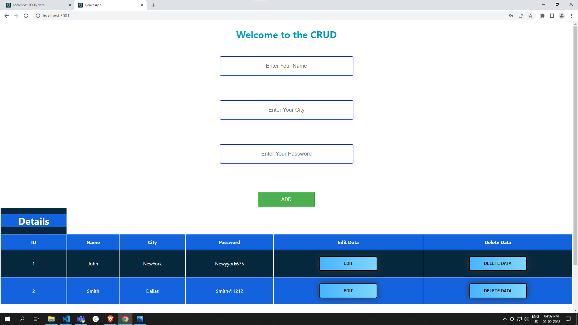 UI of CRUD Application · Issue #1 · Kalathiya-Kirtan/CRUD-in-React-js ...
