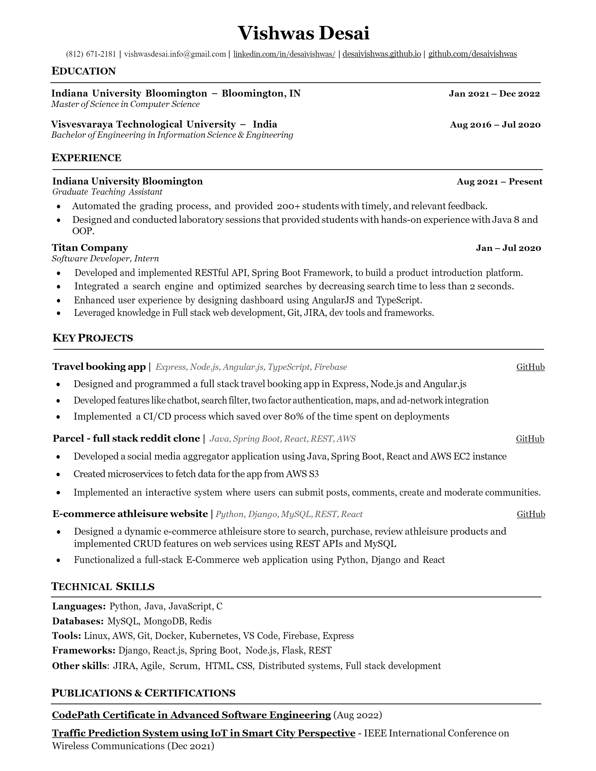 GitHub - desaivishwas/Resume_CS: resume/cv