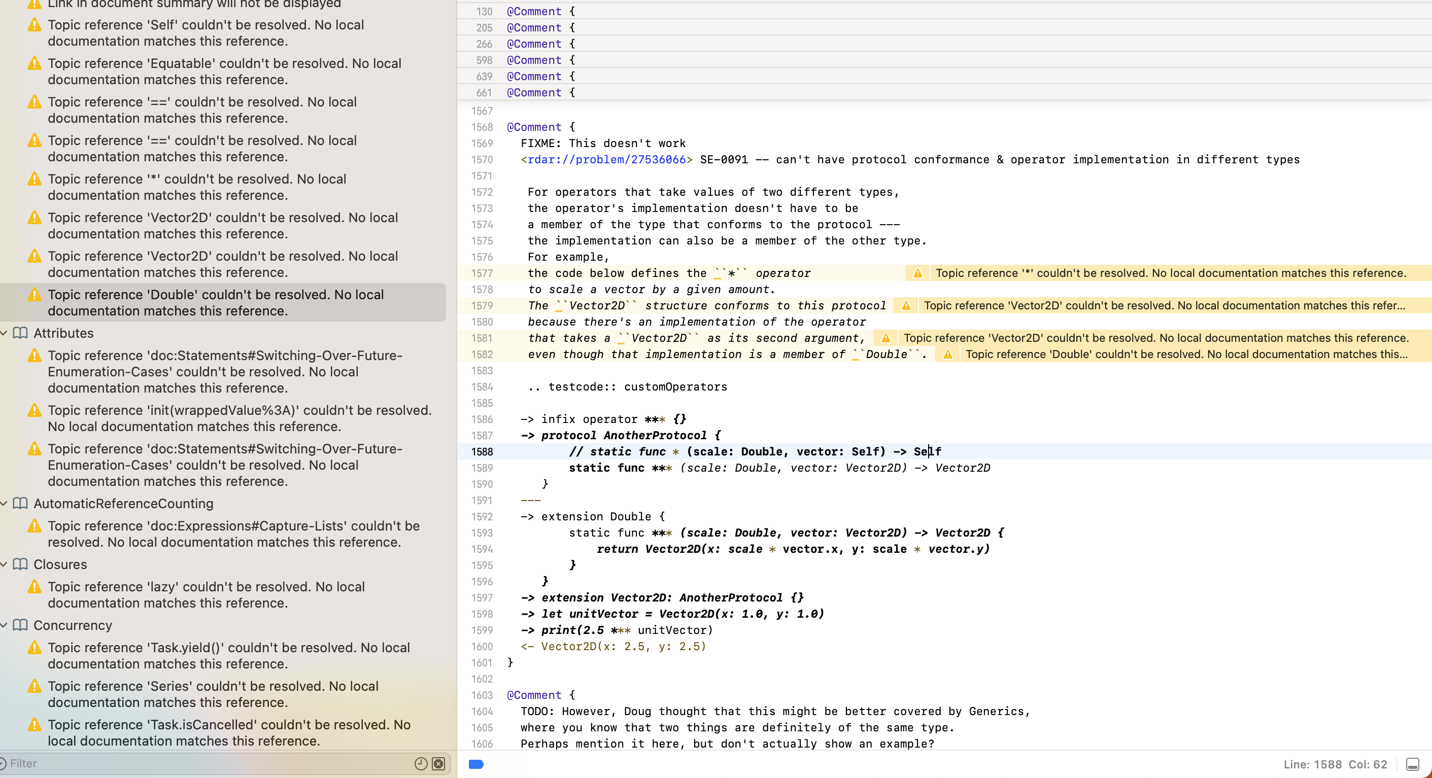 Link Resolution Fail Warnings In Comment Section · Issue 377 · Swiftlang Swift Docc · Github