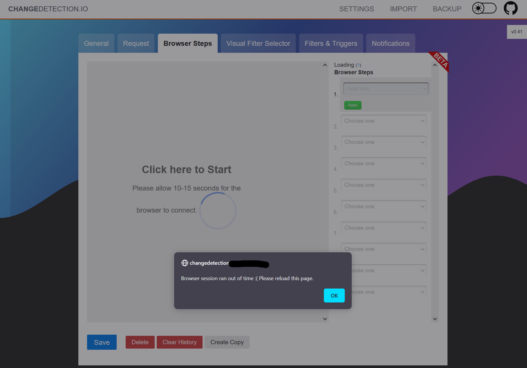 Browser Steps · Issue #1558 · dgtlmoon/changedetection.io · GitHub