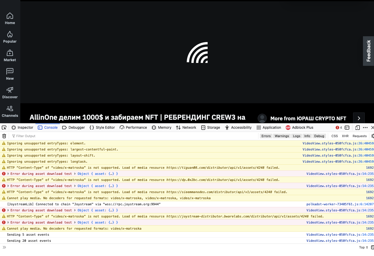 Quick win: better information on playback problems · Issue #4056 · Joystream/atlas · GitHub