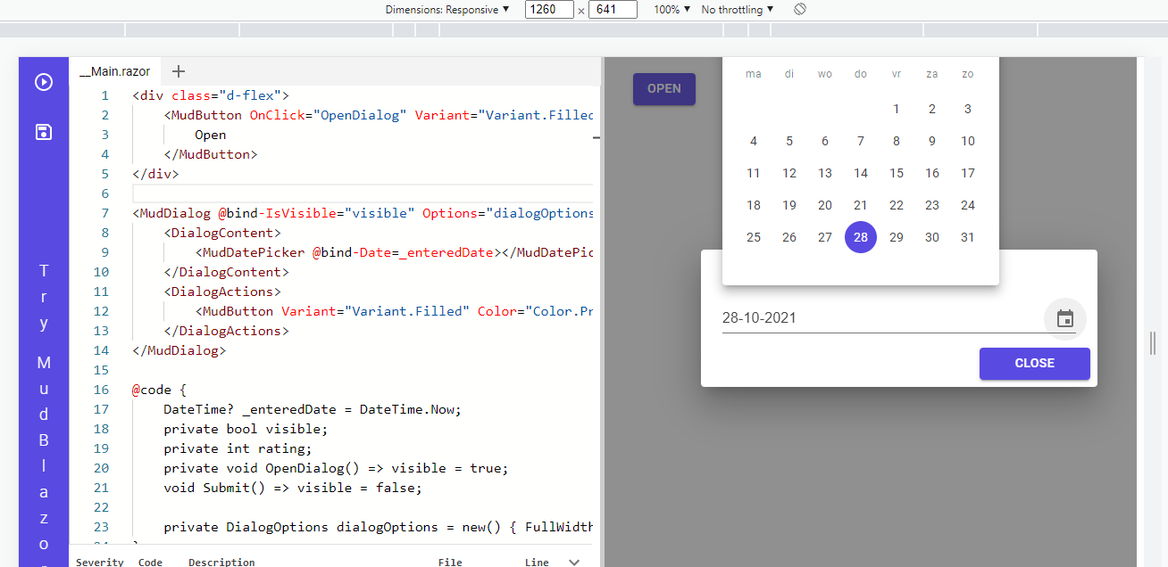 Muddatepicker Dialog Out Of Viewport · Issue 3186 · Mudblazor