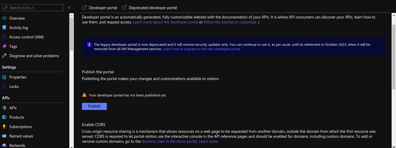 How to publish apim developer portal using rest command or shell script or using this repo ...