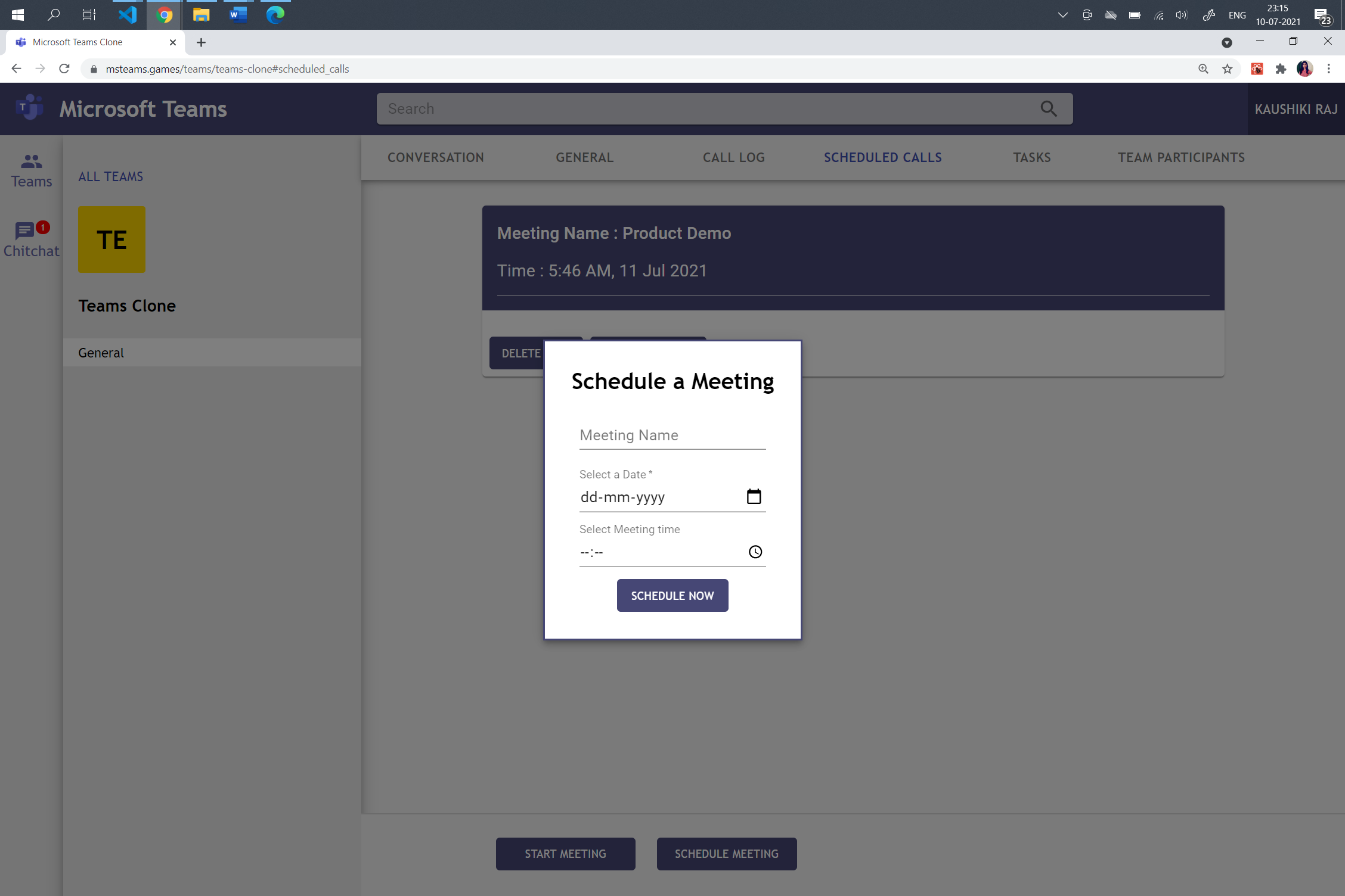 GitHub - kaushiki29/Microsoft-Teams-Clone