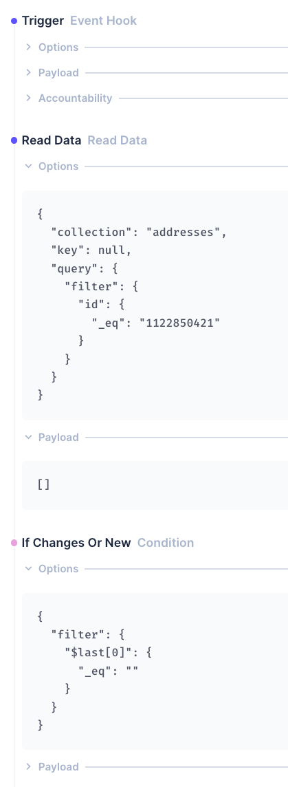Flow read data filtering items check if last step is empty · directus directus · Discussion ...